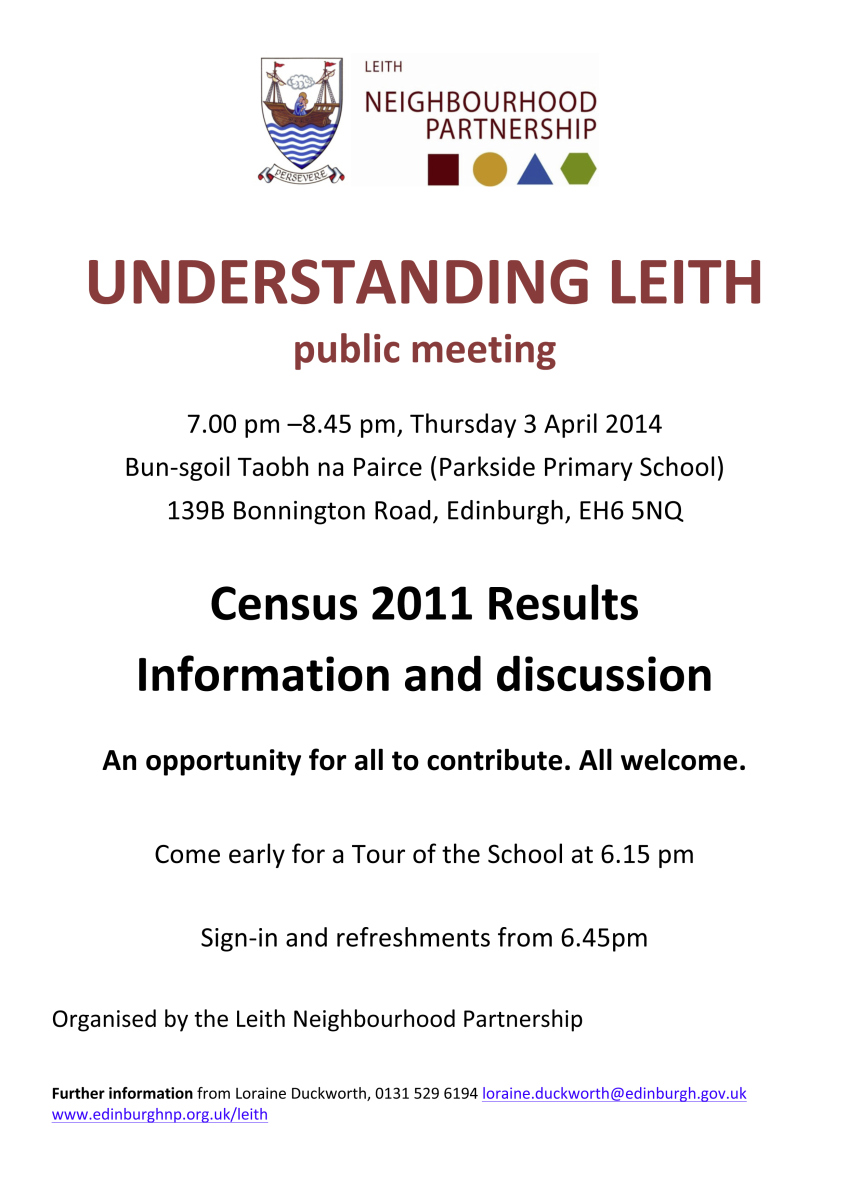 Understanding Leith – census results | Leith Central Community Council